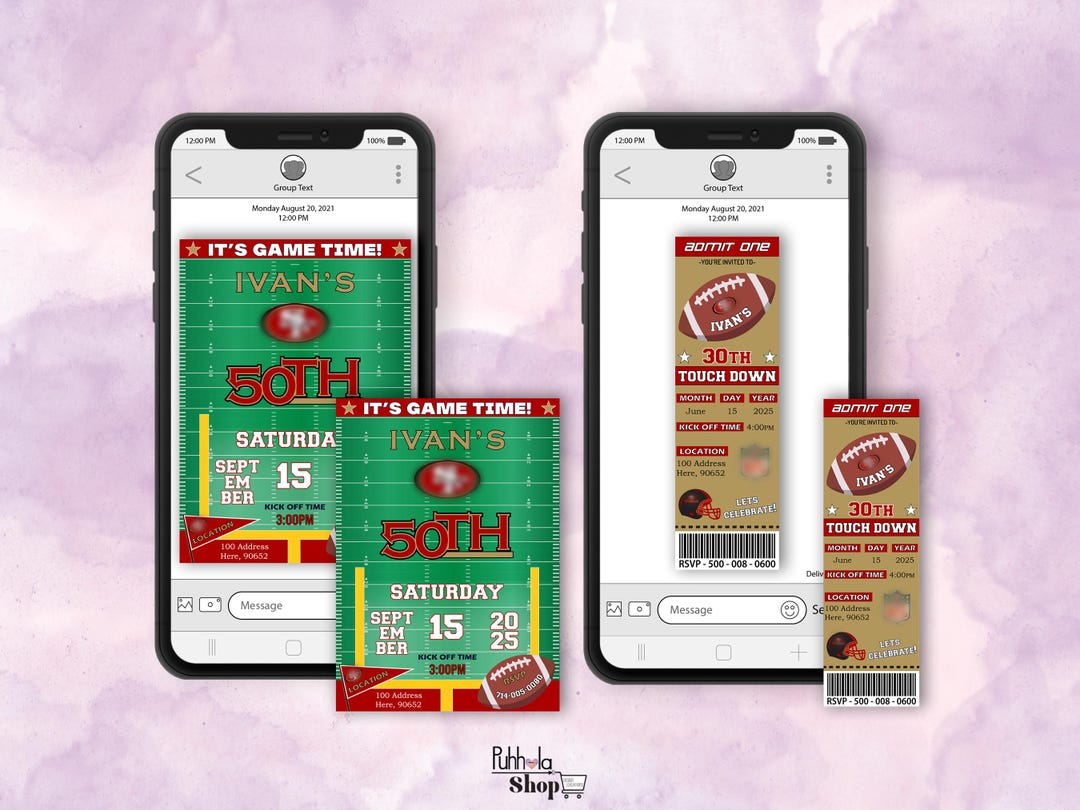 Football Themed Birthday Invitation | | SF 49ERS | Digital Invitation ...