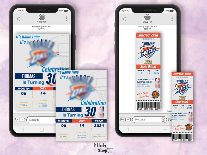 Basketball Birthday Invitation: Thunder OKC E-invite (digital) - Etsy