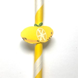Lemon Straws - Set of 12 Paper Straws - Lemon Paper Straws - Lemon ...