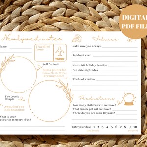 Newlywed Note Wedding Advice Card Printable, Gender Neutral, Well ...