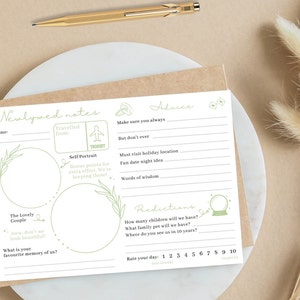 Newlywed Note Wedding Advice Card Printable, Gender Neutral, Well ...