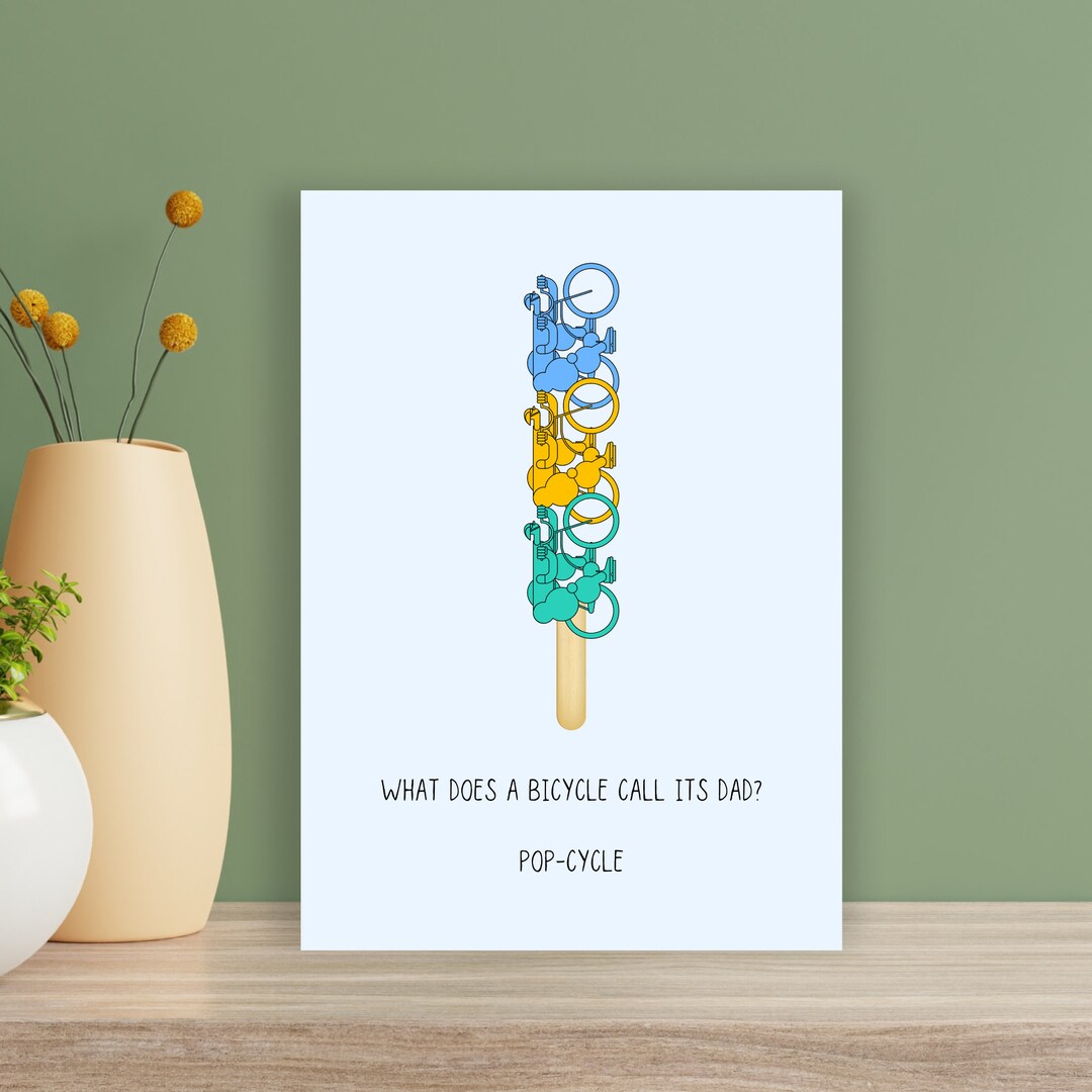 Pop-cycle Bike Pun Card for Dad, Road Bike, Cyclist Greeting Card ...