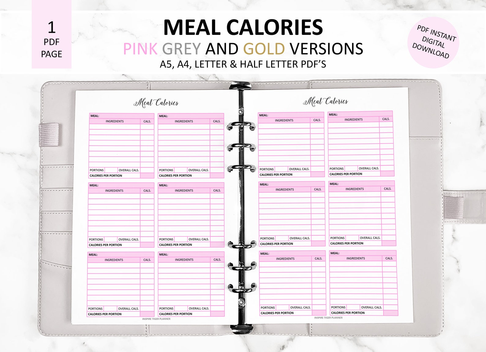 Printable free meal planner with calorie tracker - frosdwelcome