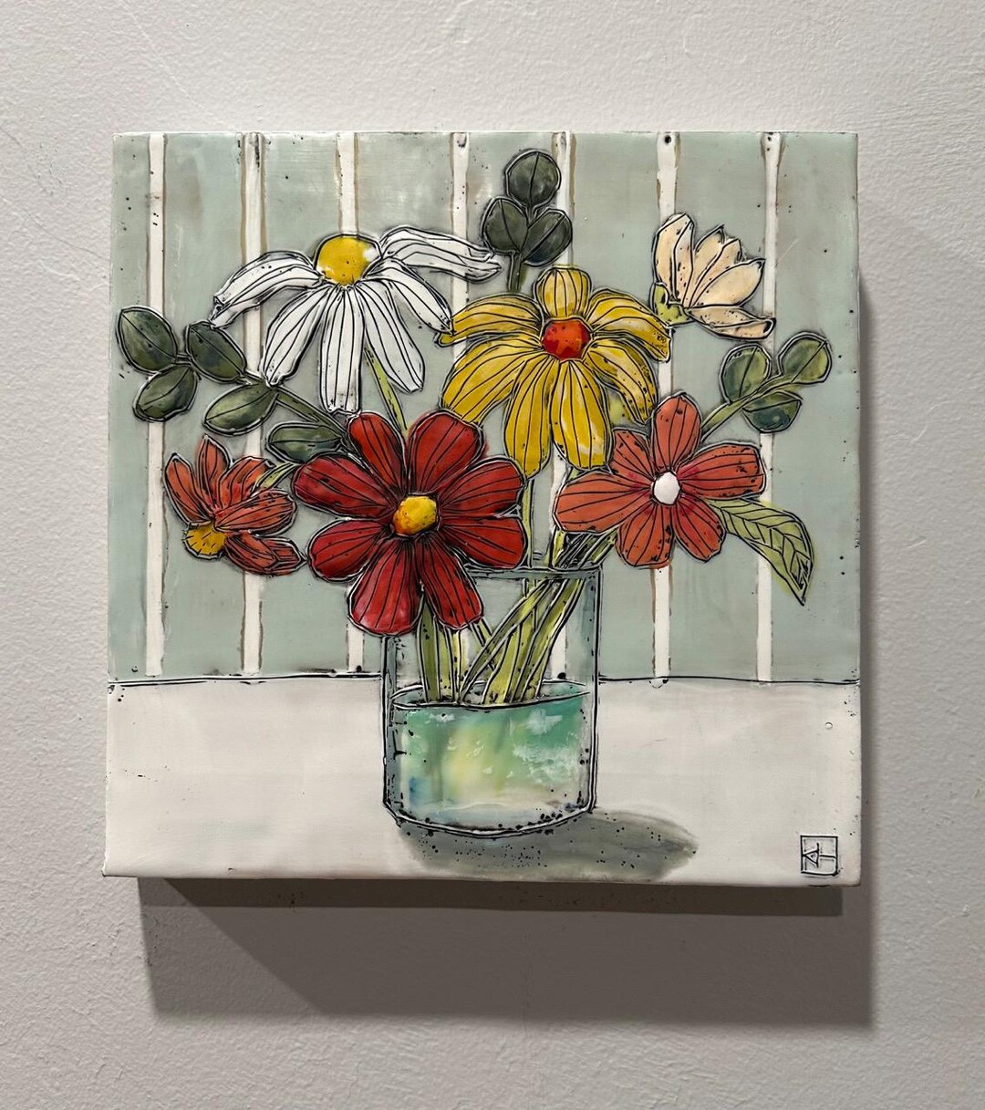 Encaustic Flower Art - Etsy