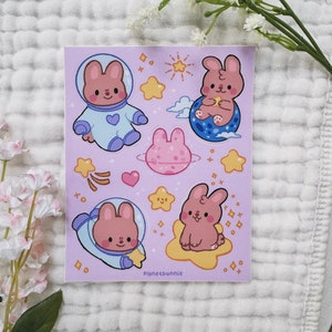 Space Bunnies (planet Bunnie) - Sticker Sheet - Water Bottle Accessory ...
