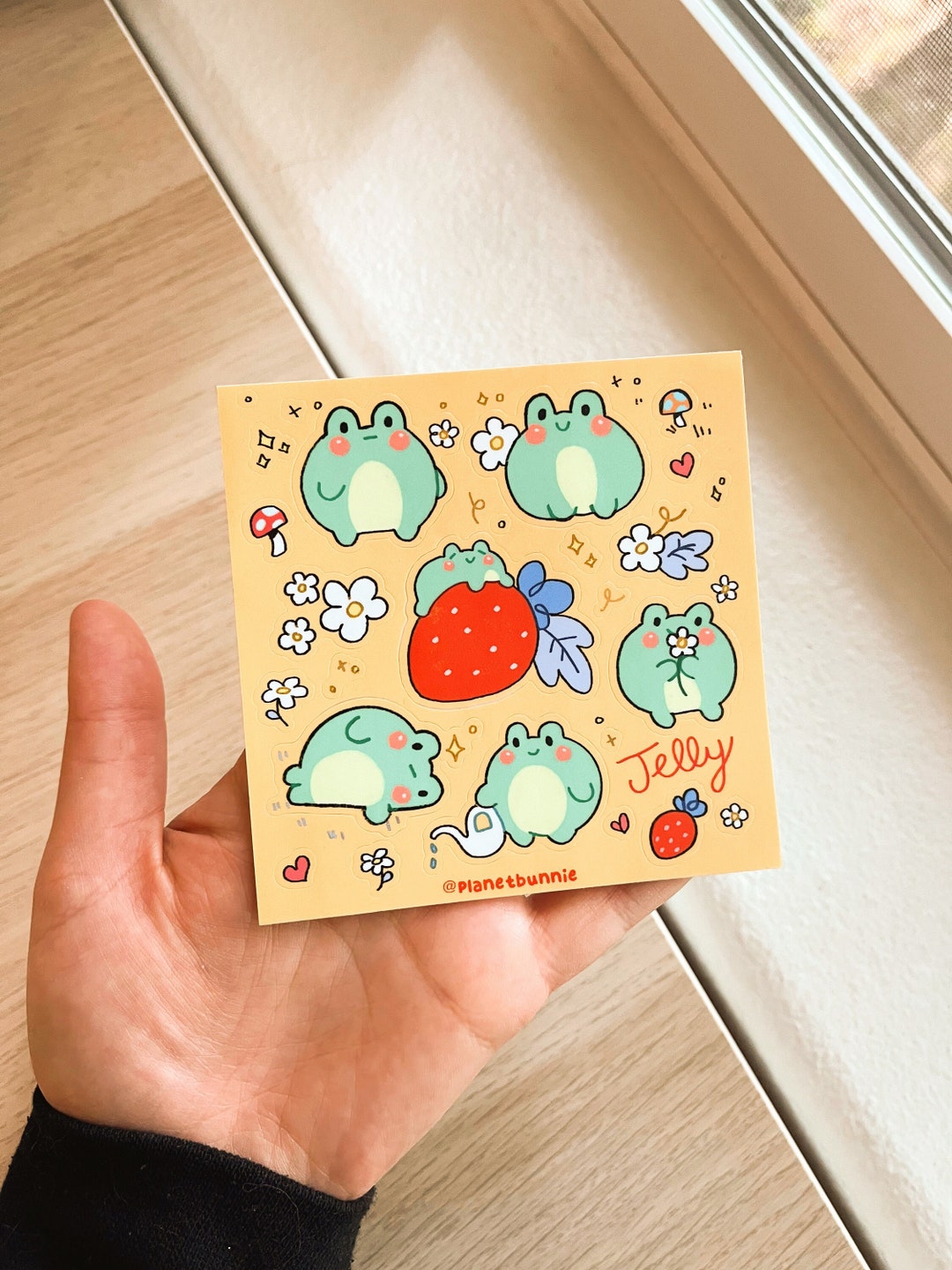 Cute Strawberry Frog - Spring Aesthetic *MINI* Sticker Sheet - Sticker ...