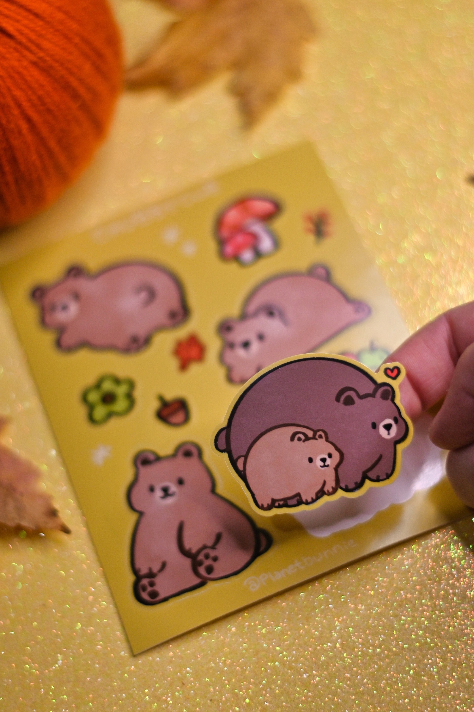 Chubby Cub Sticker Sheet - Mama Bear and Baby Bear - Cute Fall Vibes ...