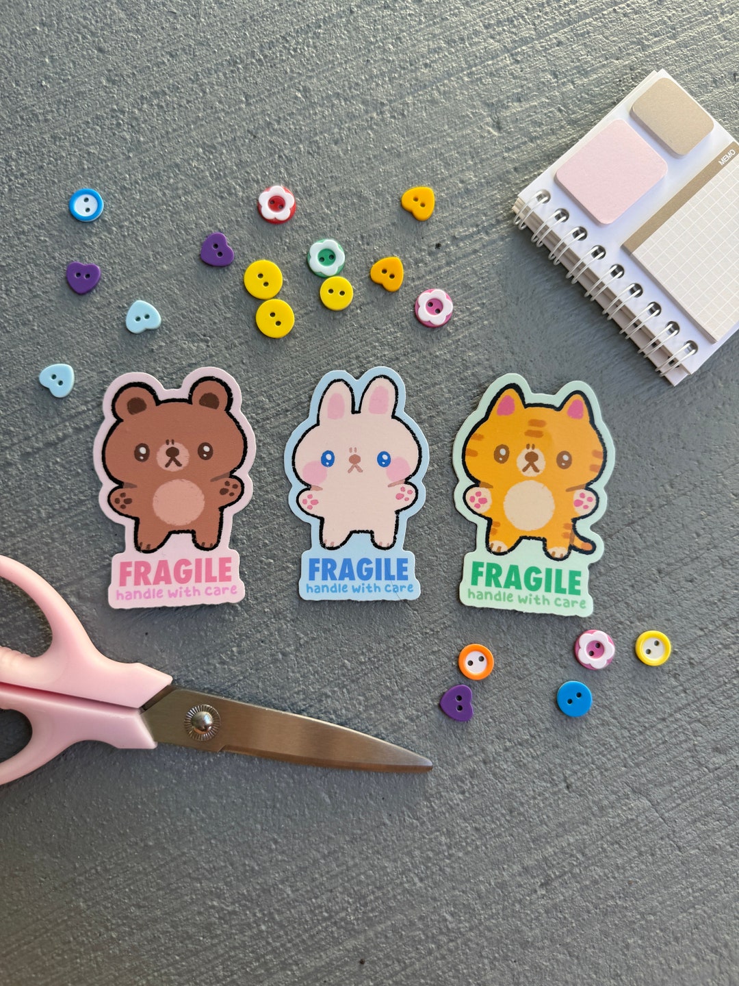 Fragile, Handle With Care - Laptop Decal - Vinyl Sticker - Cute Animals ...