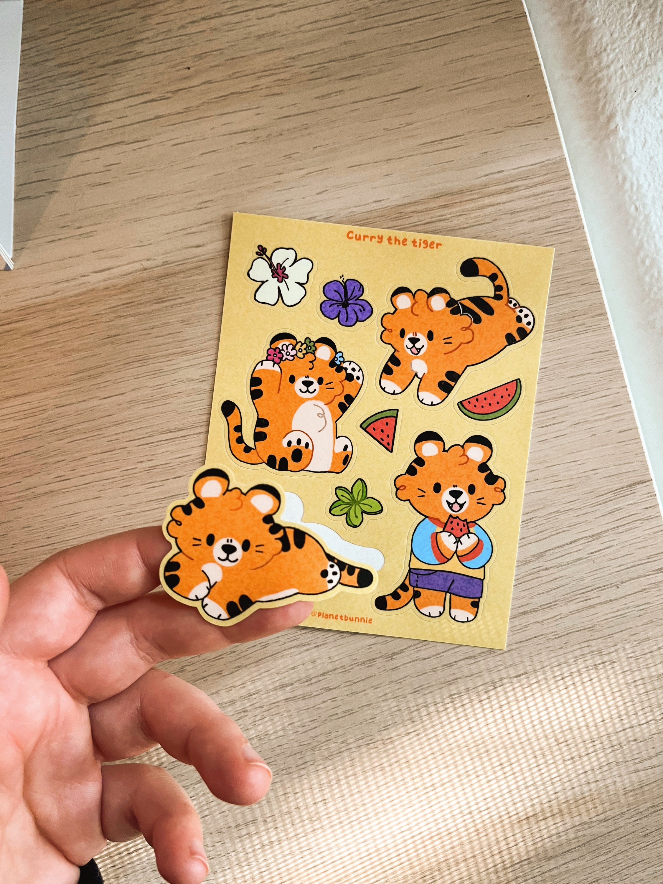 Cute Tiger Sticker Summer Aesthetic Sticker Sheet Sticker - Etsy