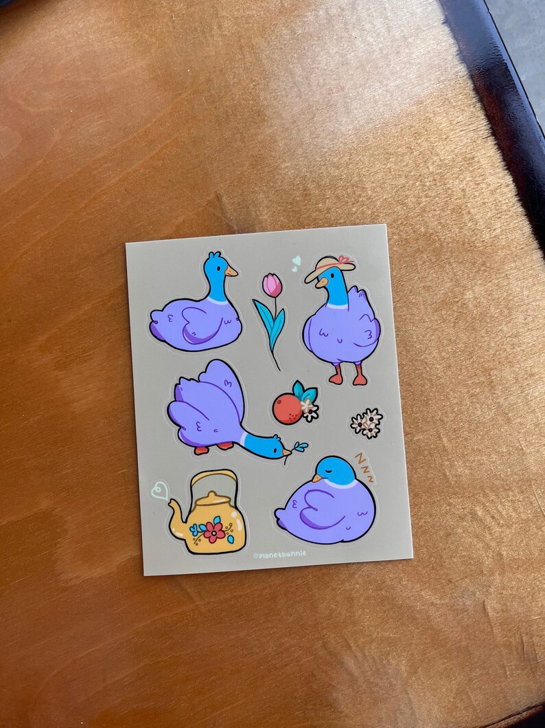 Cute Pastel Duck Spring Aesthetic Sticker Sheet Sticker - Etsy