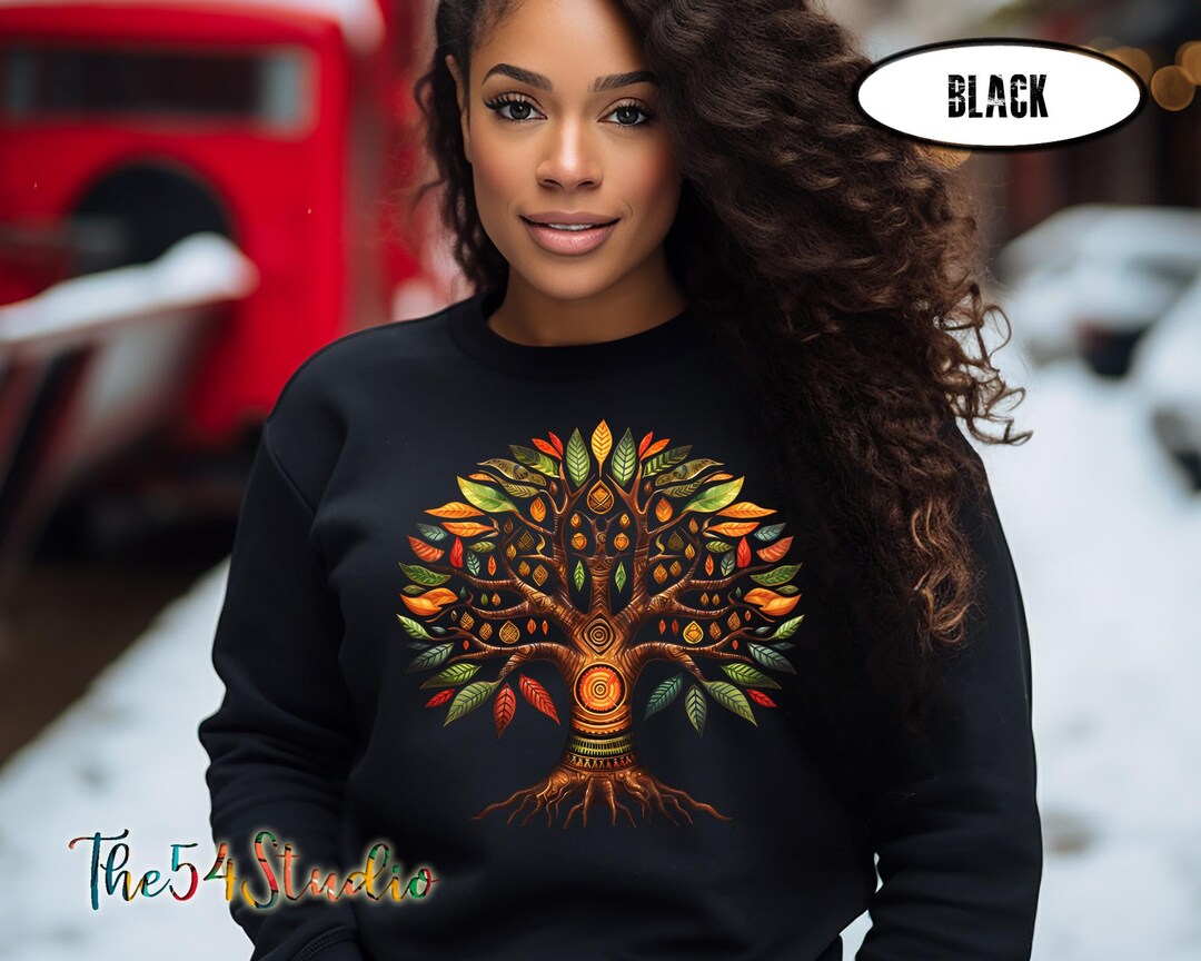 Kwanzaa Tree of Life Sweatshirt: African Roots Family Kinara Blessing ...