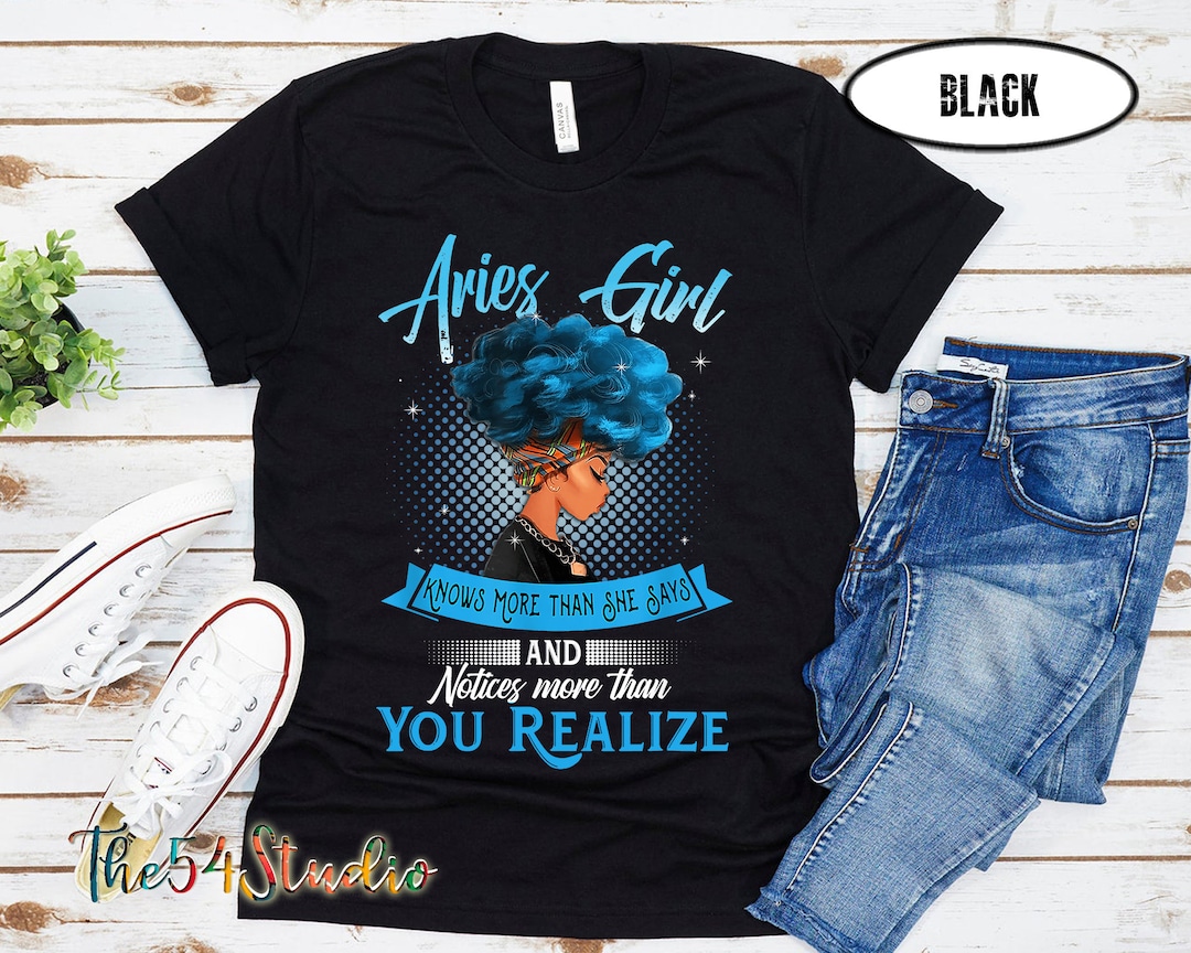 Black Aries Queen Birthday Shirt, Aries Zodiac Birthday Gift, Gift for Black Woman Aries Queen ...