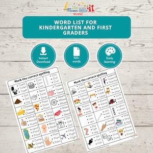 Word List for Early Readers | Kindergarten Word List | First Graders ...