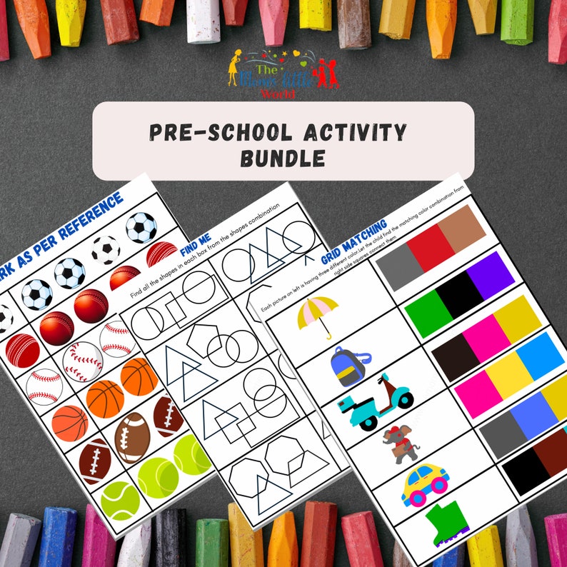 Pre-school Activity Bundle Pre-school Interactive Worksheets Activity ...