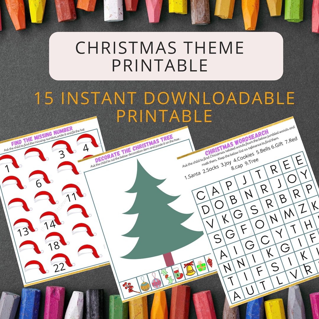Christmas Printable Worksheets|christmas Preschool Printable|christmas ...