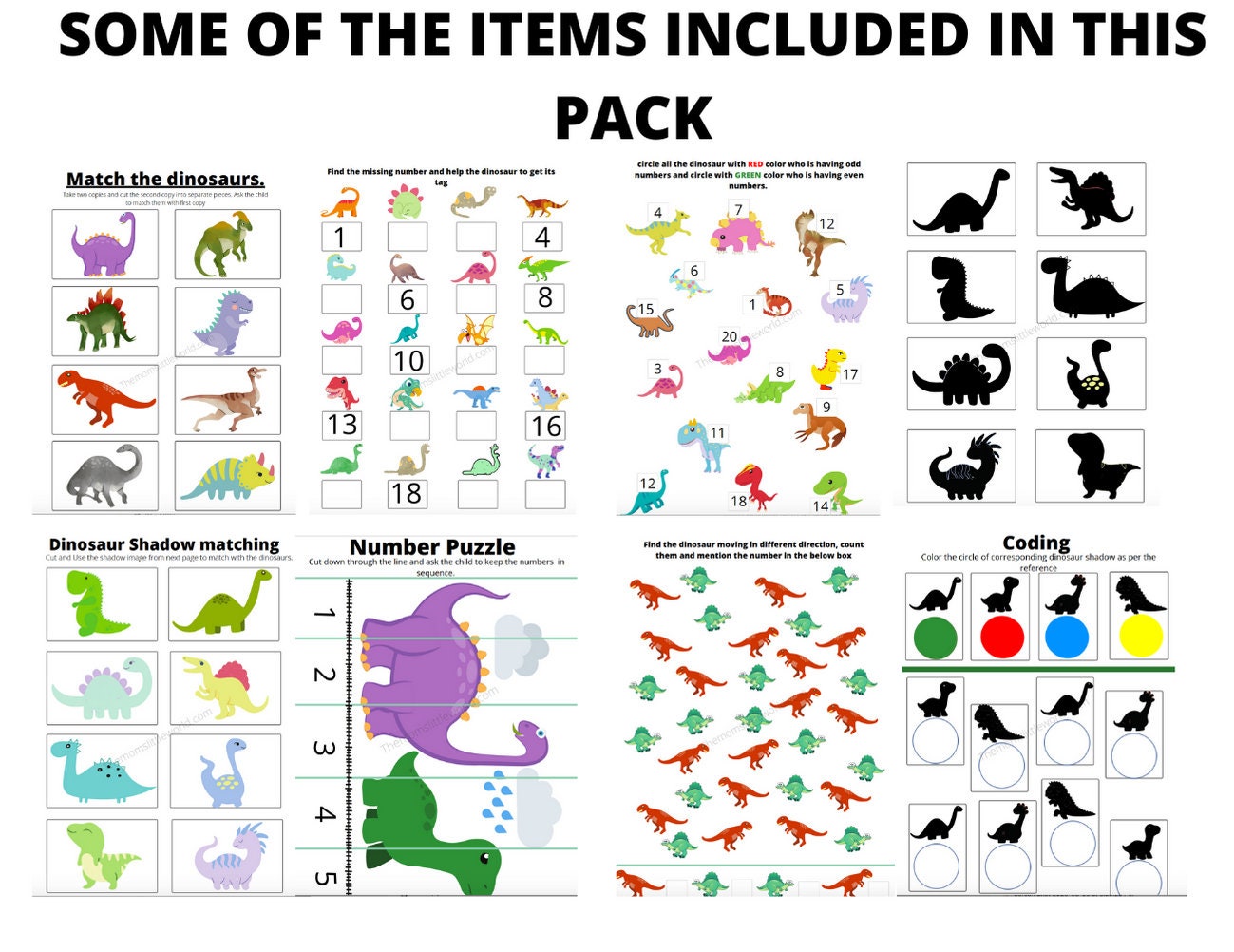 Dinosaur Theme Printable for Toddlers and Preschoolers - Etsy