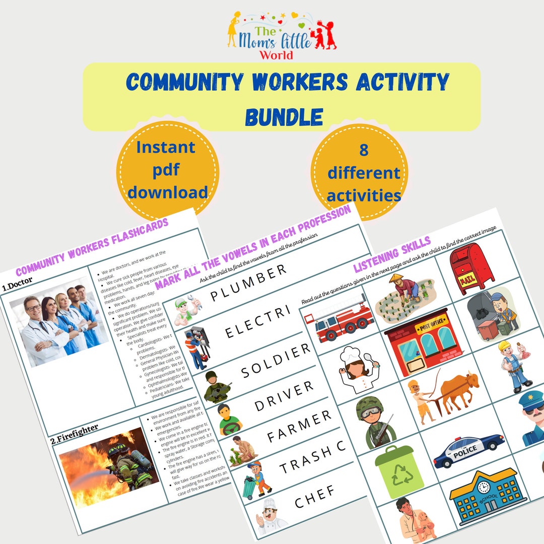 Community Workers Activity Bundle|community Helper Printable Worksheets ...