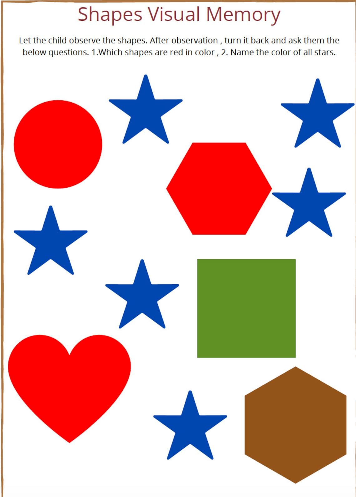 Kids Printable Worksheets-visual Memory Activities - Etsy