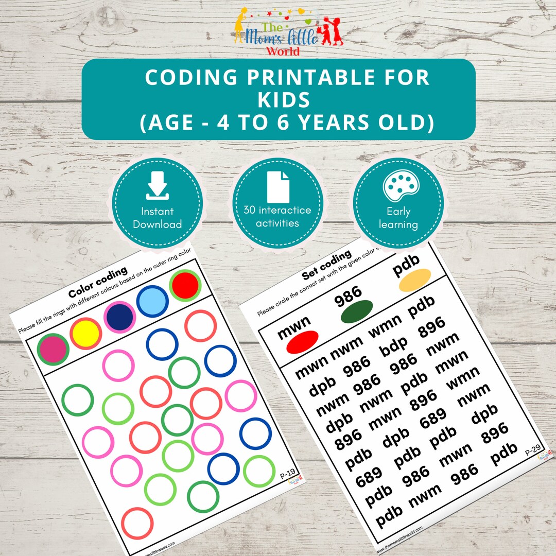 Coding Printable for Kids | Logical Thinking Worksheets for Kids ...