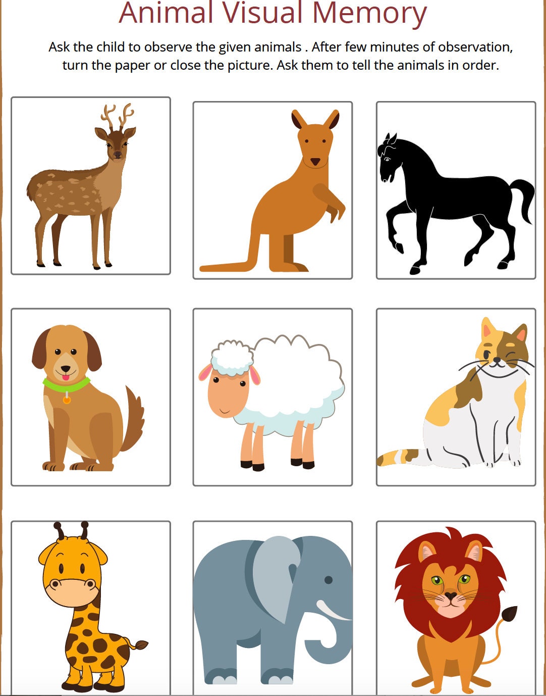 Kids Printable Worksheets-visual Memory Activities - Etsy