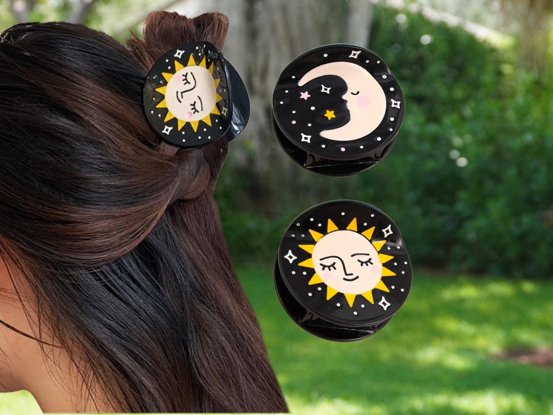 Sun Moon Claw Clip Hair Claw Y2k Jewelry Cute Hair Clips - Etsy