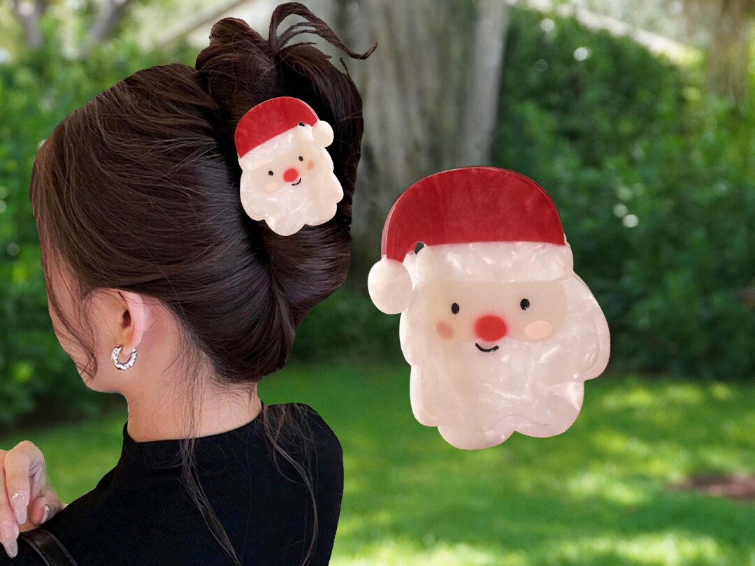 Santa Claus Claw Clip Hair Claw Christmas Headband - Etsy