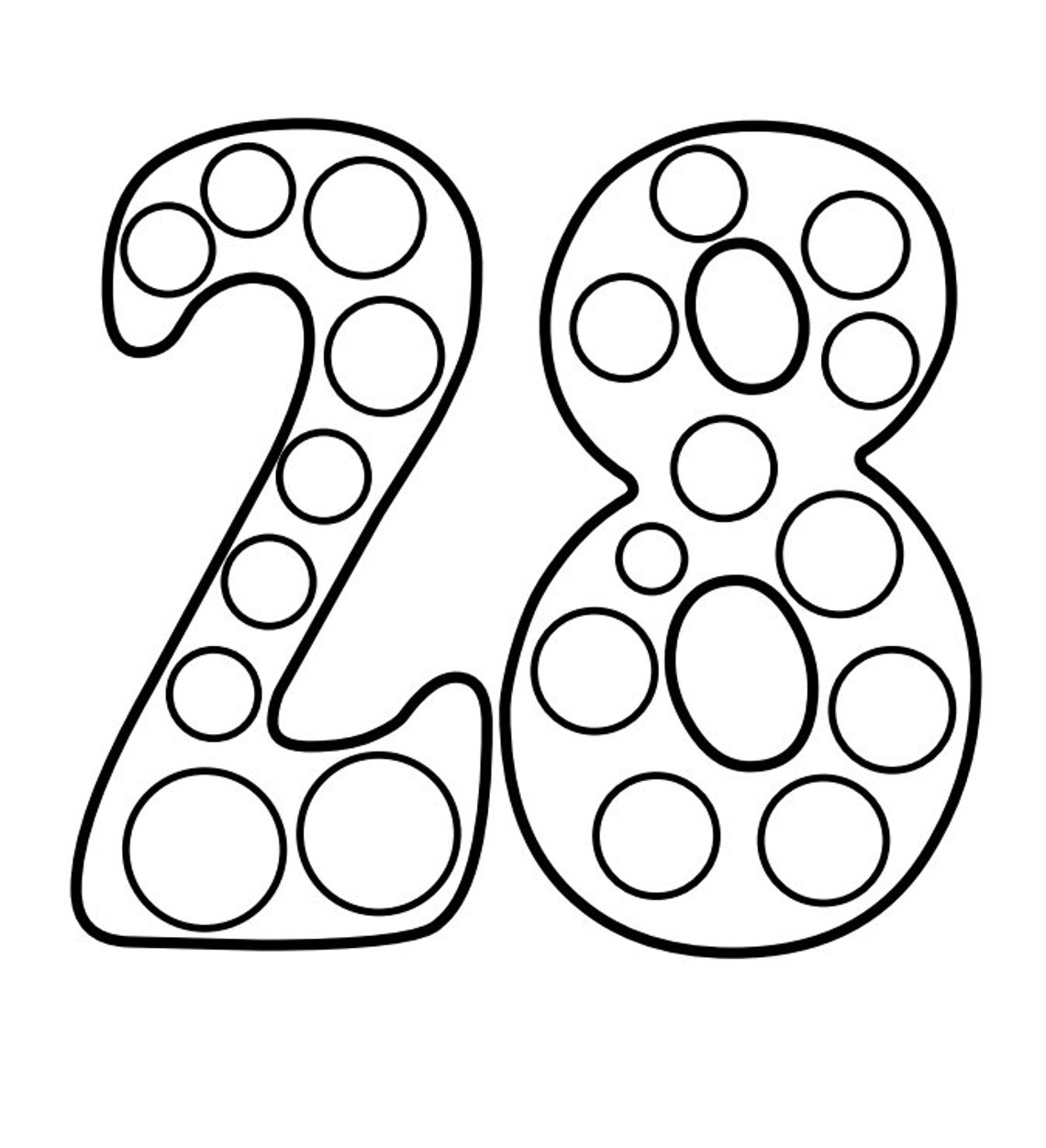 Numbers (1-100) Dot Marker Coloring Pages - Etsy