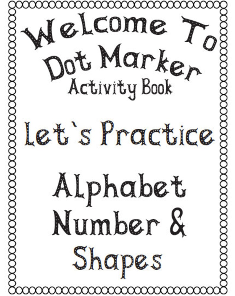 Pre-school Dot Marker Activity Book - Etsy