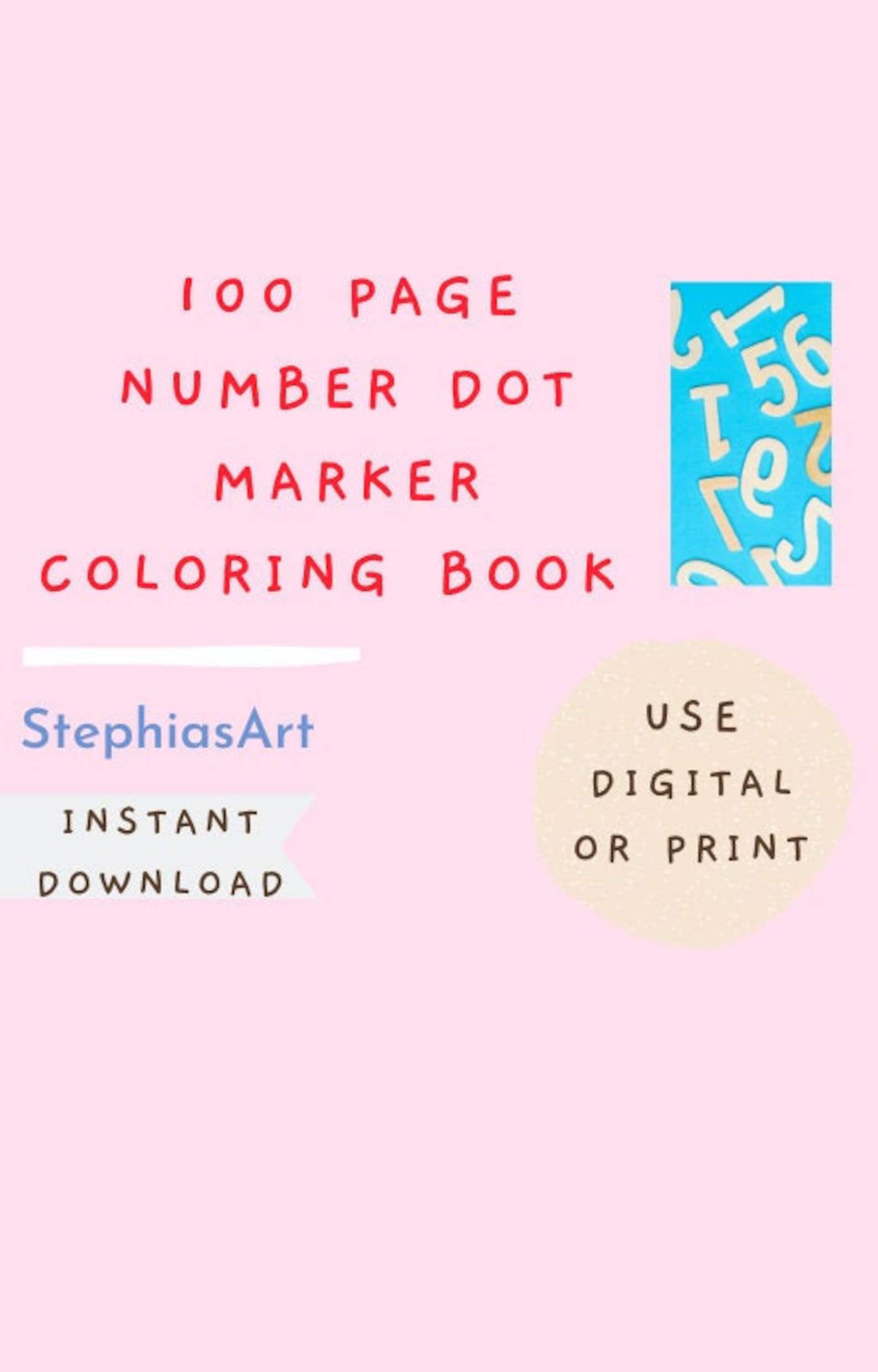 Numbers (1-100) Dot Marker Coloring Pages - Etsy