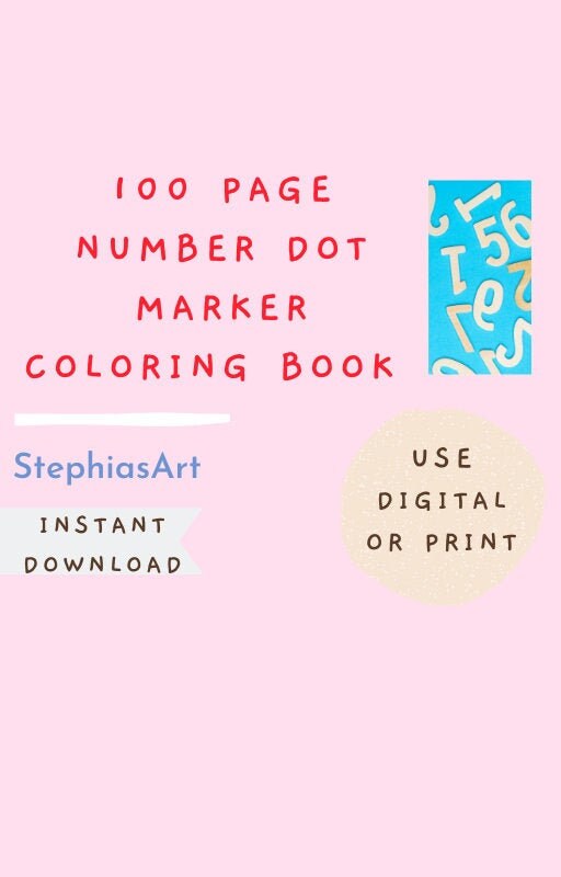 Numbers (1-100) Dot Marker Coloring Pages - Etsy
