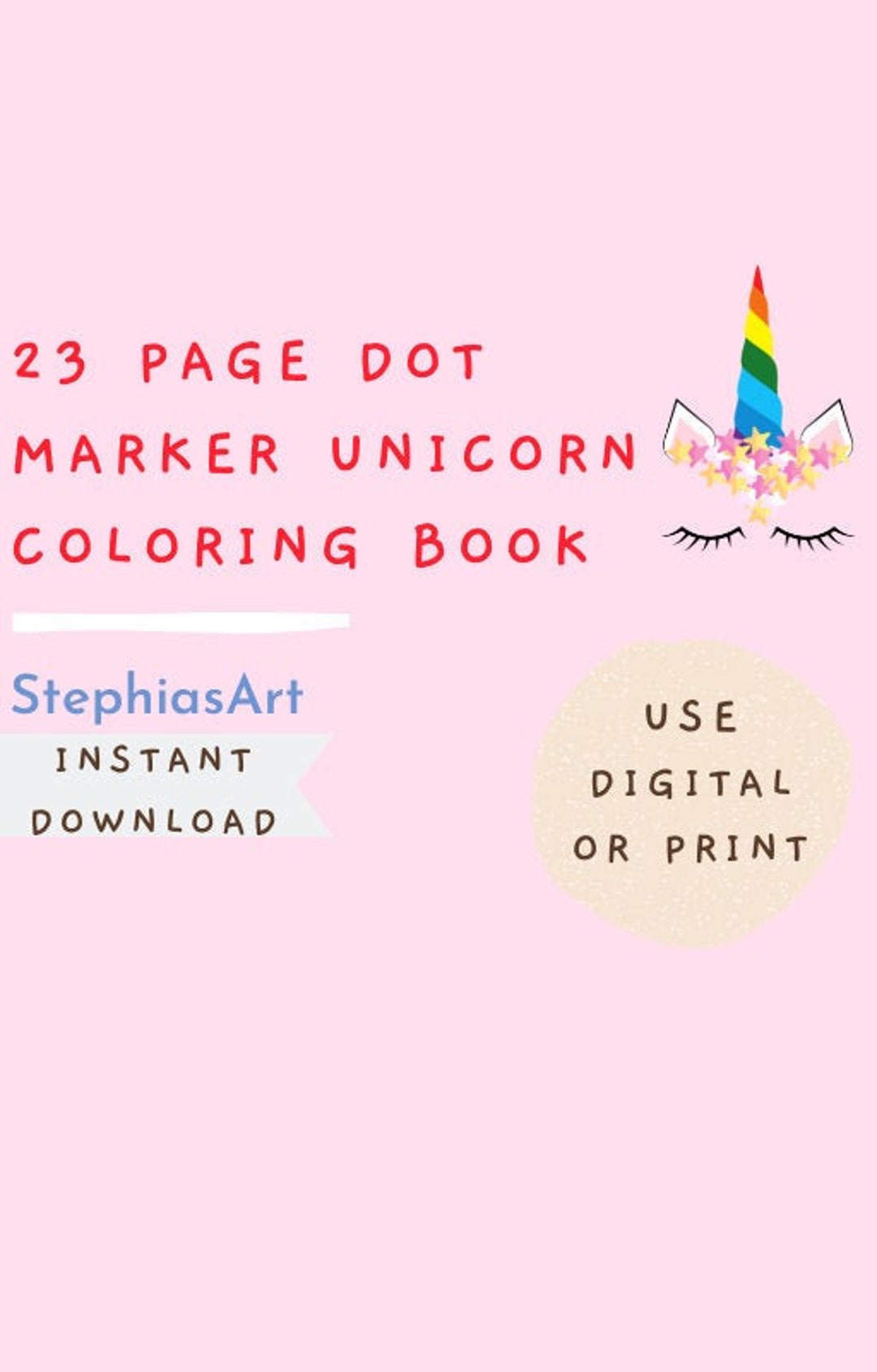 Unicorn Dot Maker Activity Worksheets - Etsy