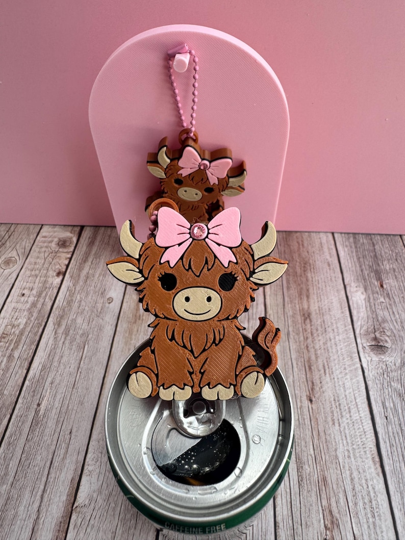 3D Printed Cutie Cow - Soda Can Opener Keychain - Etsy