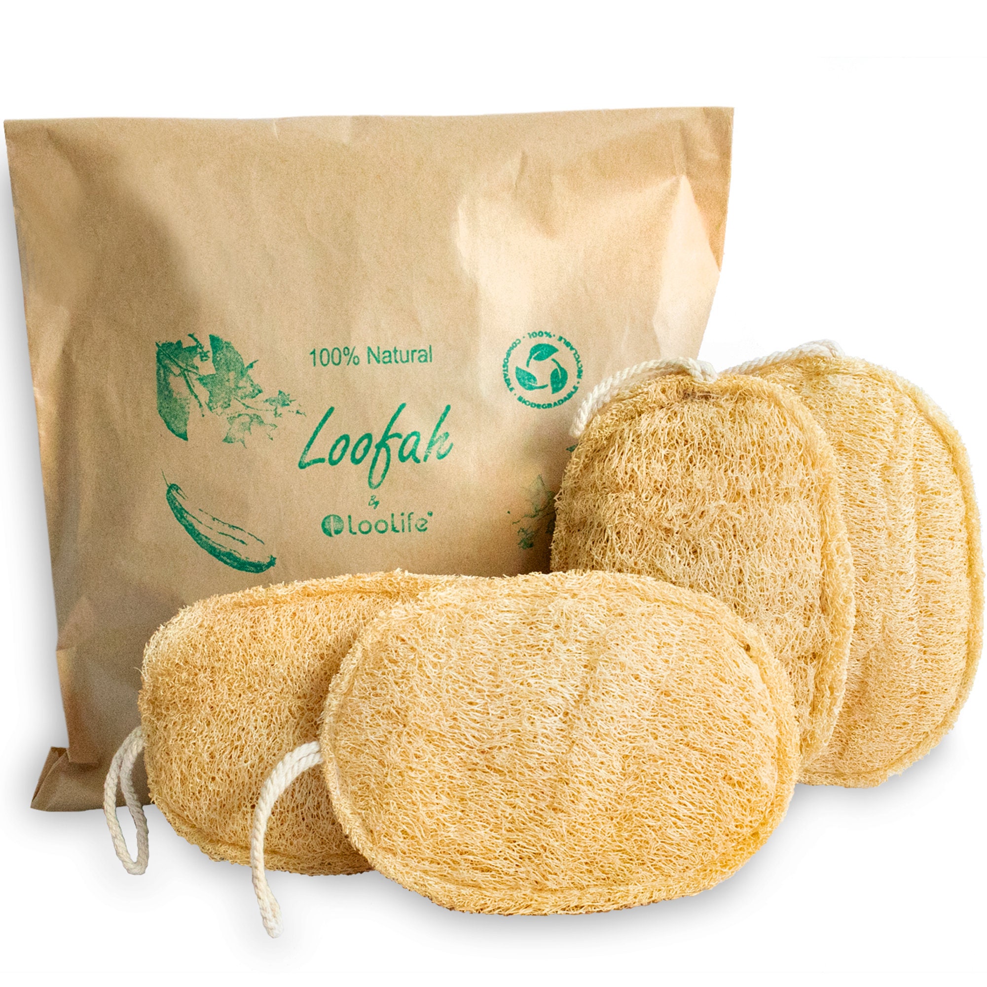 100% Natural Loofah Exfoliating Pad 4 Pack Loofah Body - Etsy