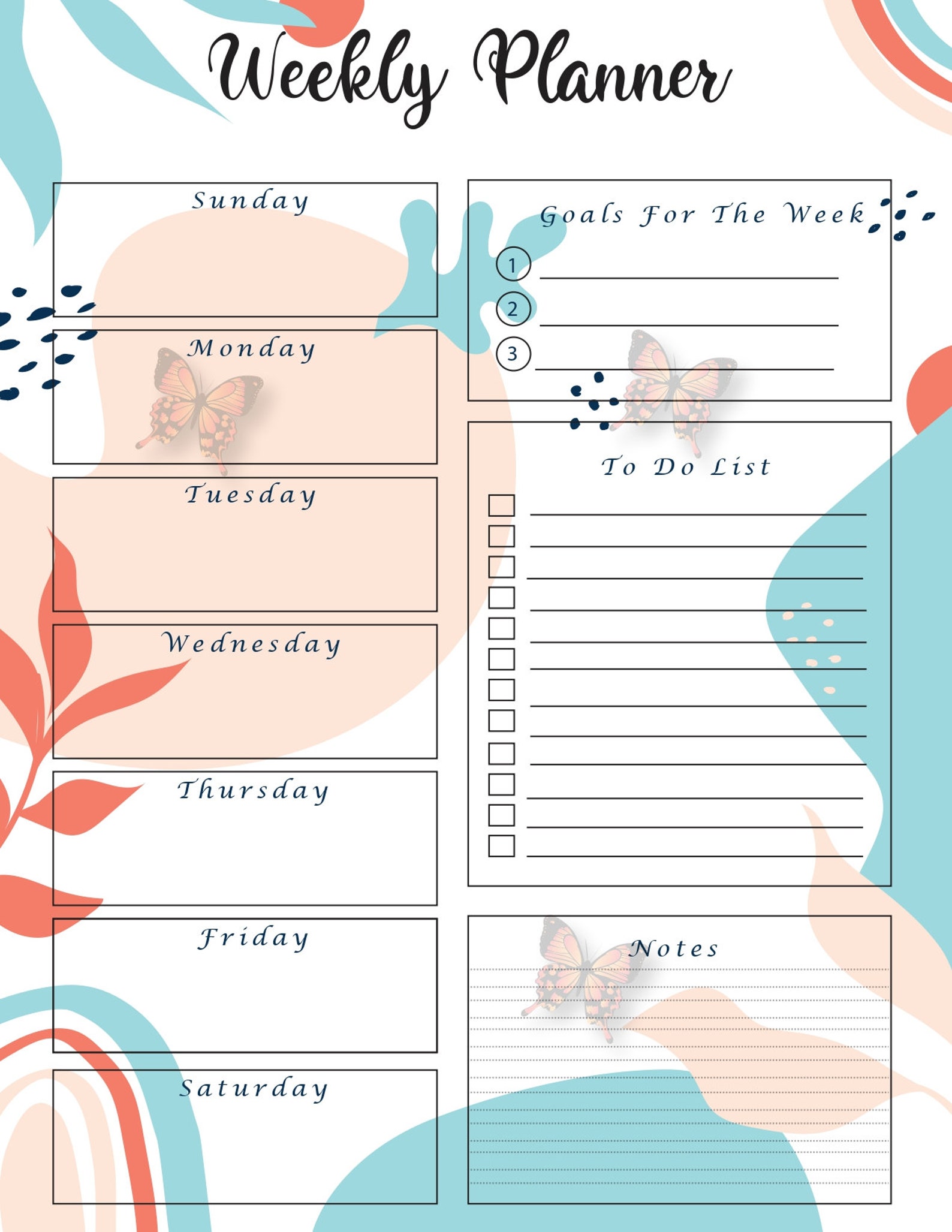 All in One Fitness Planner - Fitness Planner Bundle - Workout Planner ...