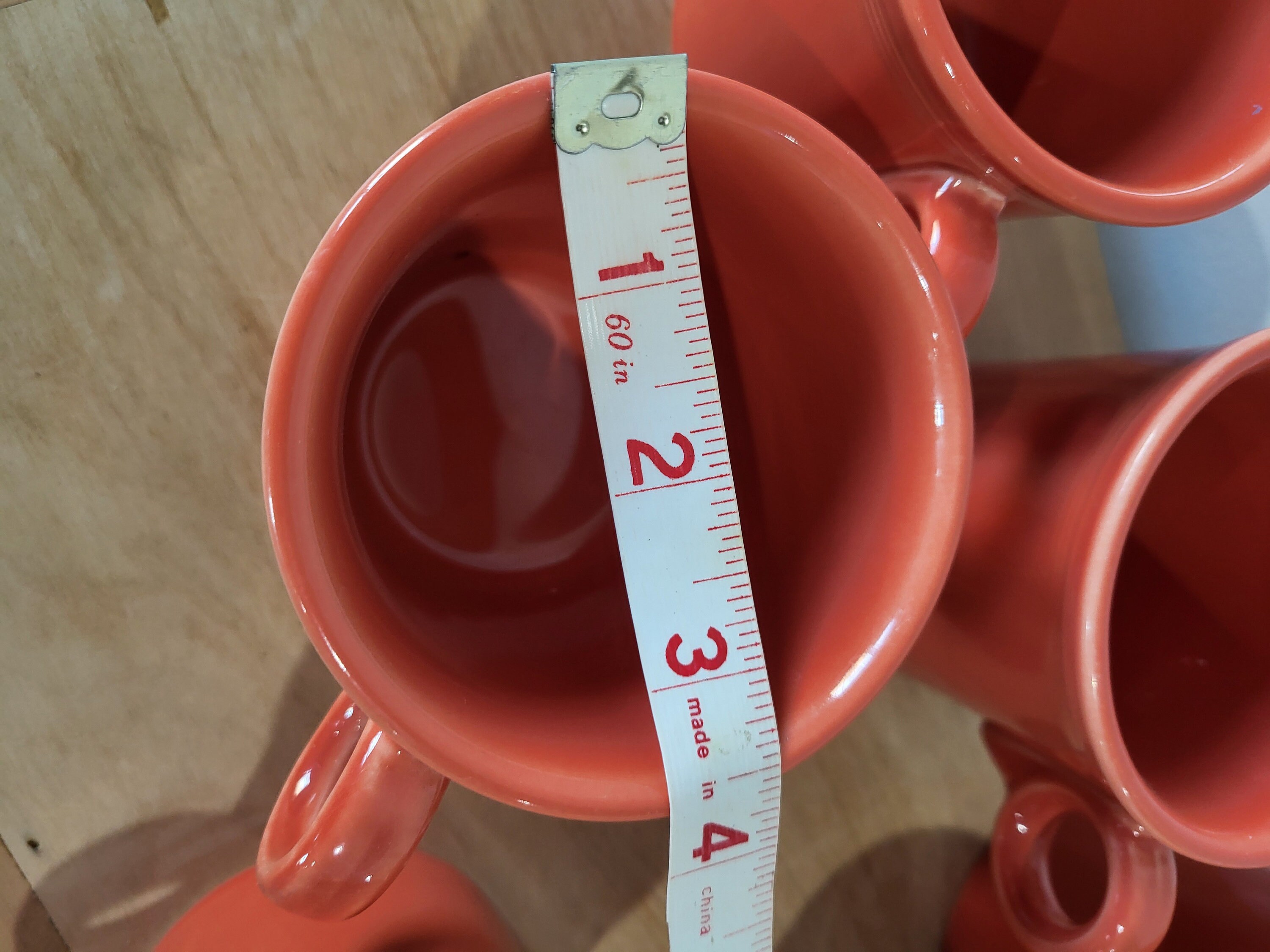 HLC Fiesta USA Orange Poppy Coffee Tea Mugs Cups Manufactured Post 1986 ...