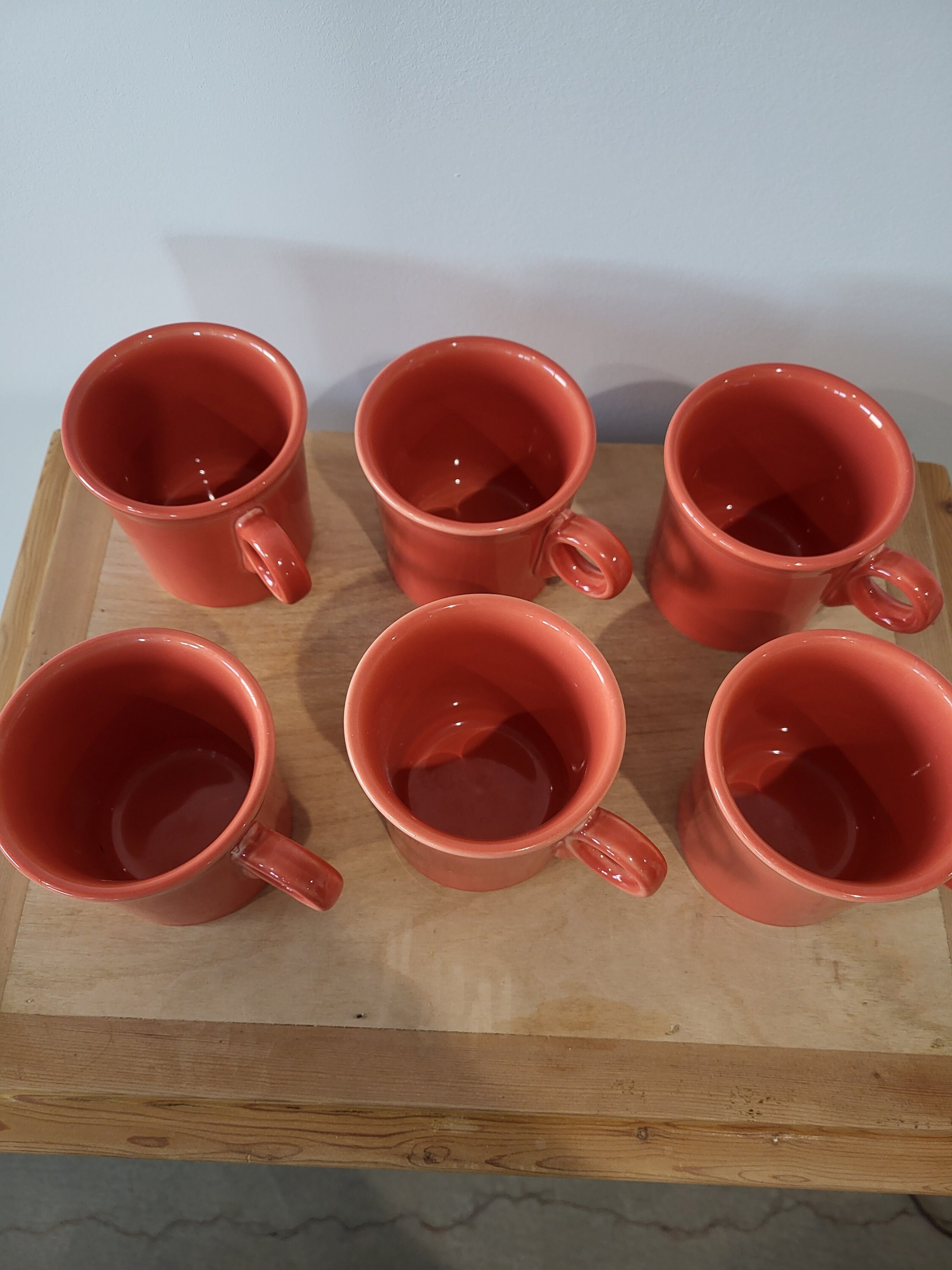 HLC Fiesta USA Orange Poppy Coffee Tea Mugs Cups Manufactured Post 1986 ...