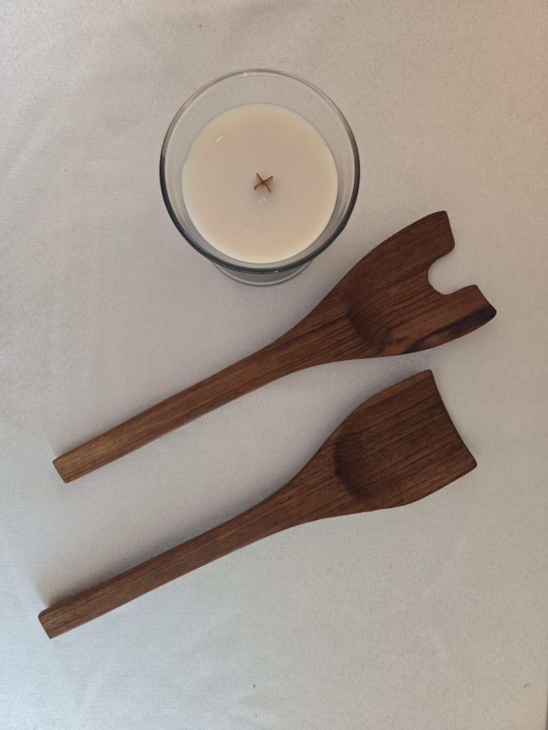 MCM Mid-century Modern Designed Teak Salad Spoons Set of 2 12 Inches ...