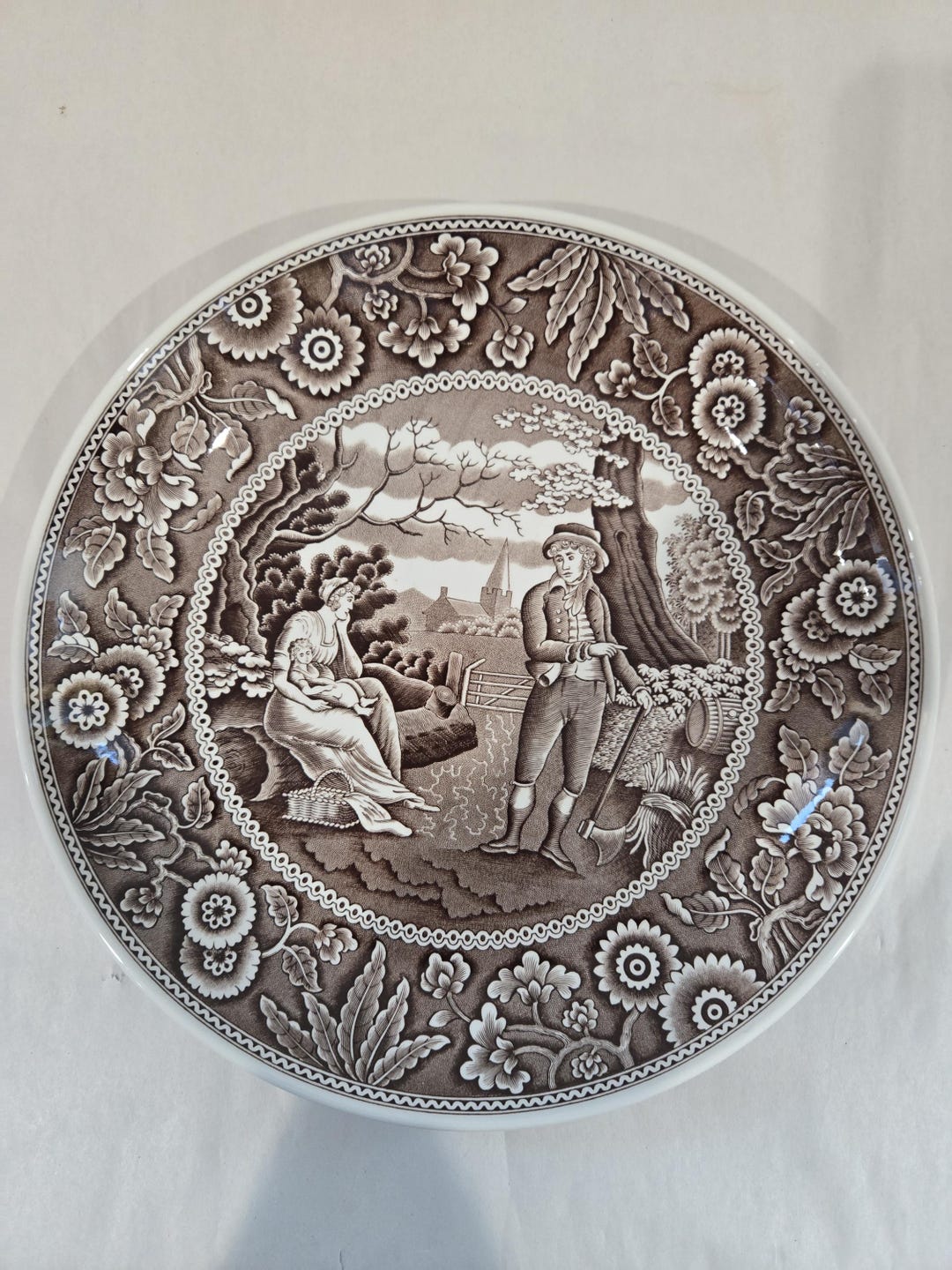 Spode Archive Collection Georgian Series WOODMAN Brown Soup Plate/bowl ...