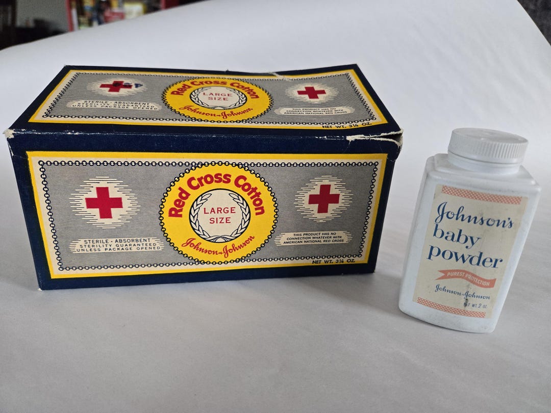 Vintage Large Box Old Stock Johnson & Johnson Red Cross Cotton and ...