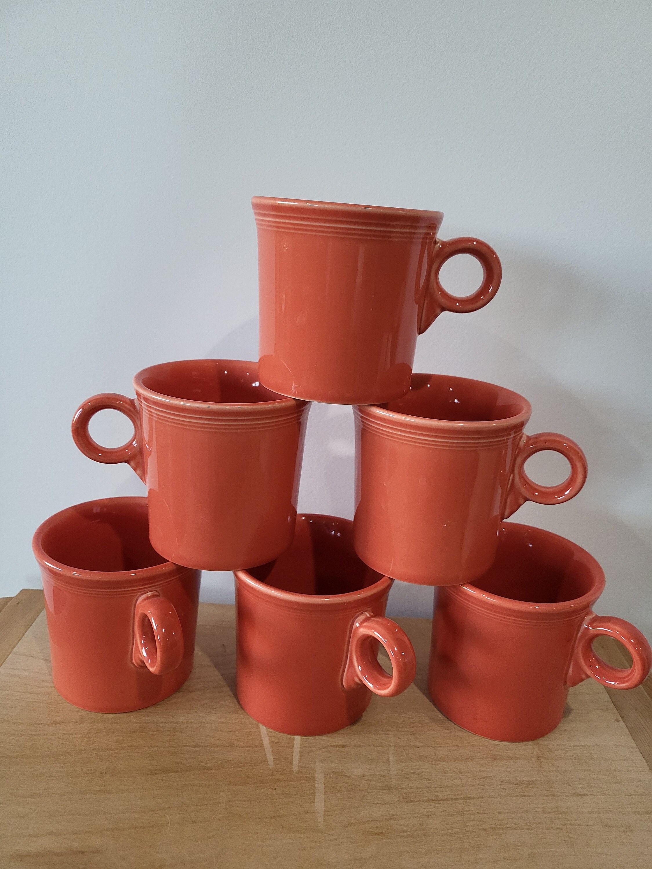 HLC Fiesta USA Orange Poppy Coffee Tea Mugs Cups Manufactured Post 1986 ...