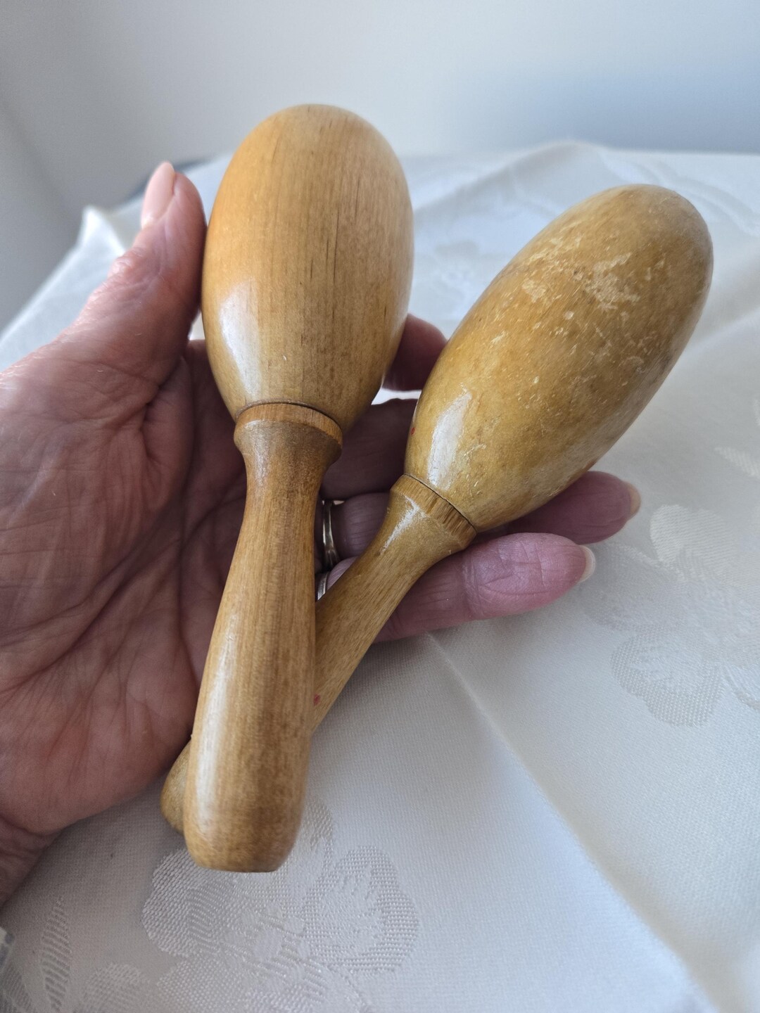 Vintage Wood Darning Egg With Handle - Set of 2 Different Sizes 6 ...