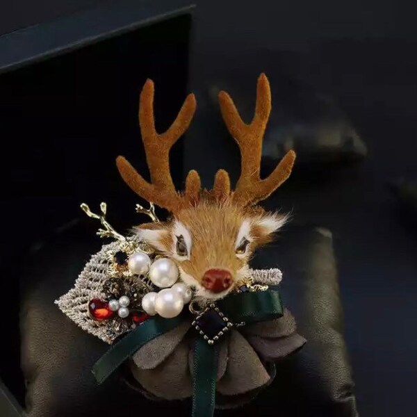 Deer Brooch - Etsy