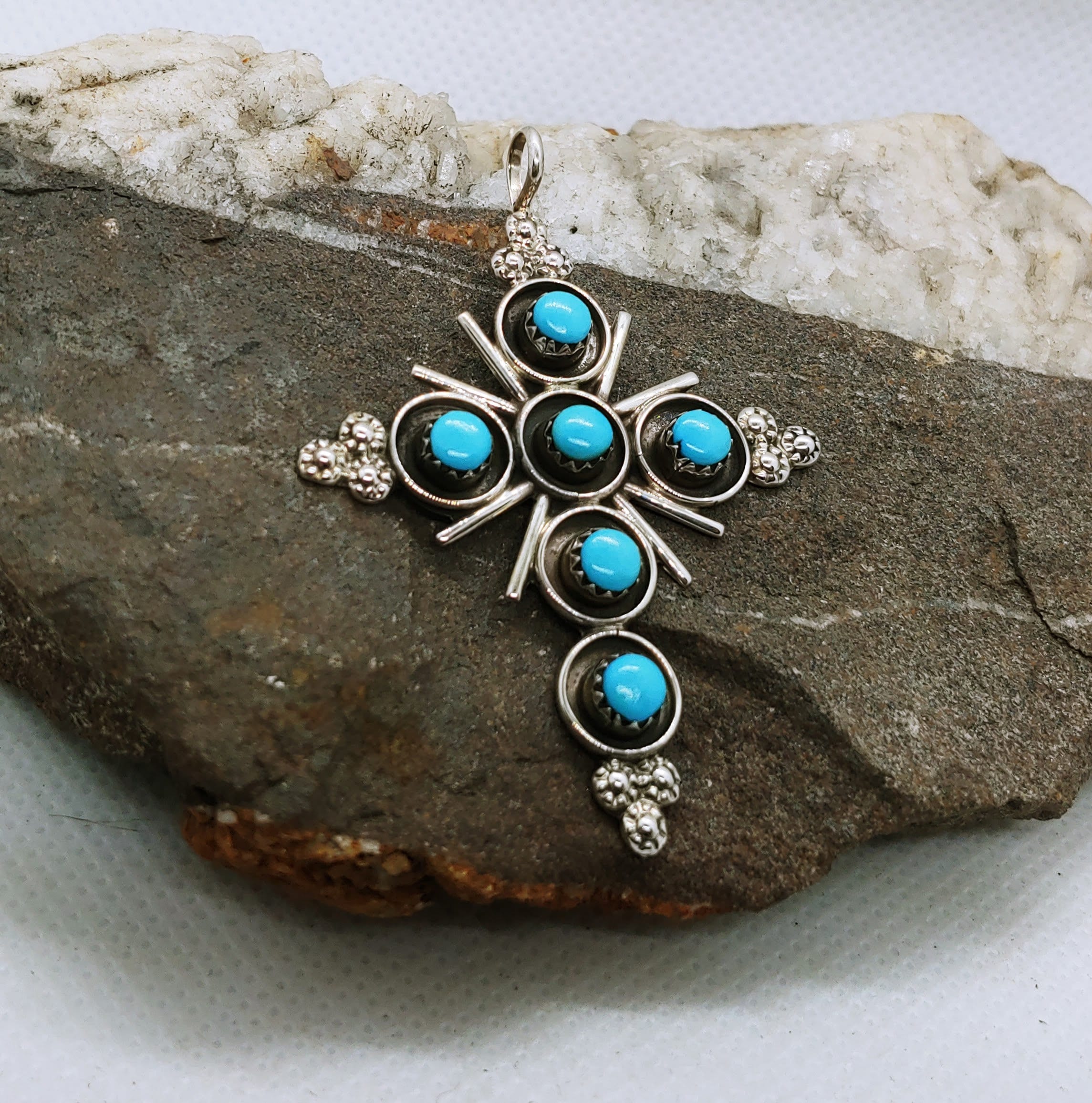 Zuni Cross Pendant Crafted by Terry Dishta - Etsy