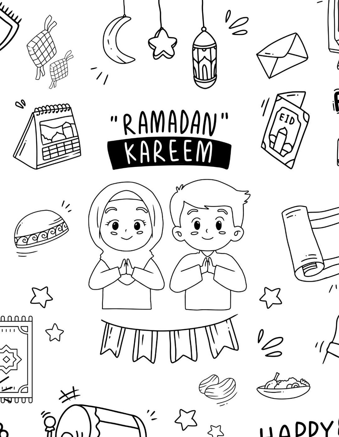 30 Pages!! Ramadan Coloring Book for Kids - Digital Copy - Etsy UK