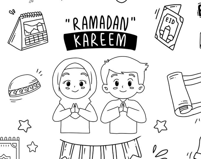 30 Pages!! Ramadan Coloring Book for Kids - Digital Copy - Etsy