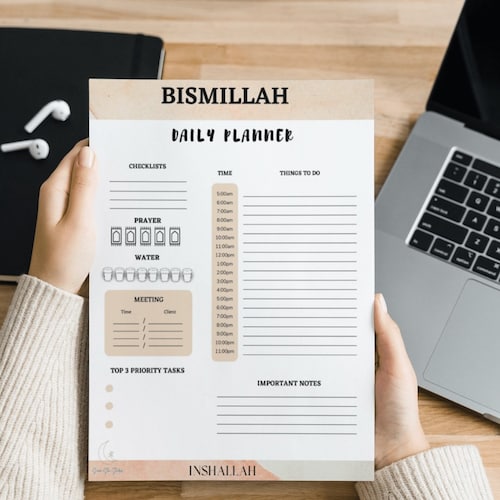 Islamic Daily Planner Printable Islamic Planner Muslim - Etsy