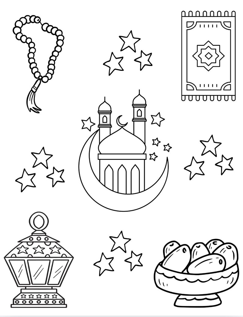 30 Pages Ramadan Coloring Book for Kids Digital Copy - Etsy Australia