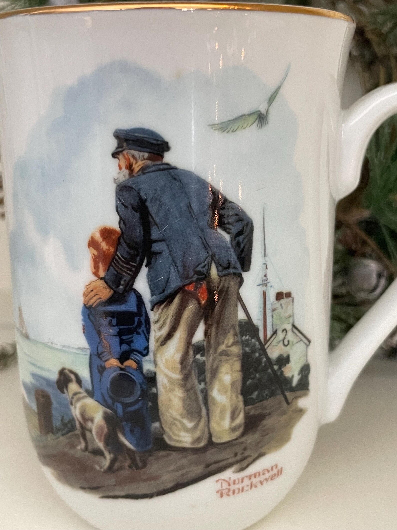 Norman Rockwell Looking Out to Sea Coffee Mug Collectible - Etsy