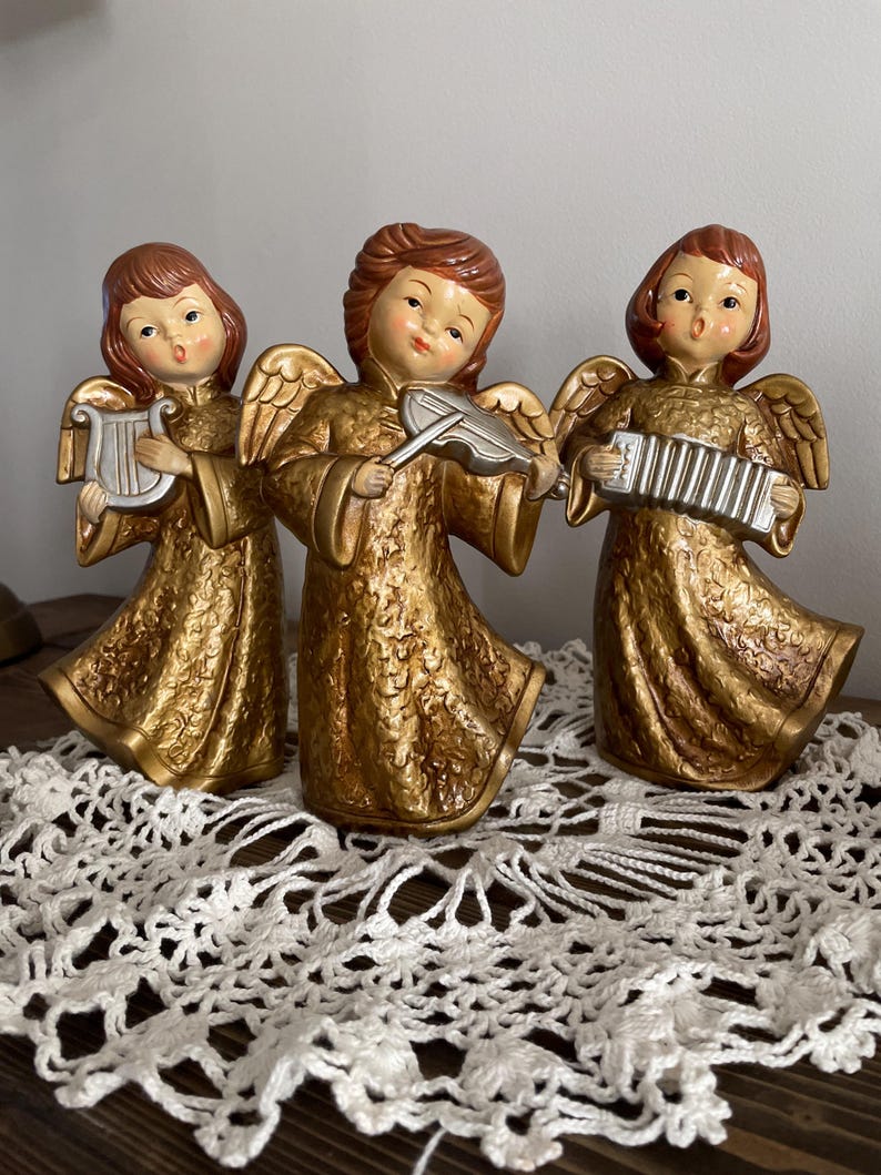 1960’s Angel Trio From Japan With Musical Instruments Angel Fugurines ...