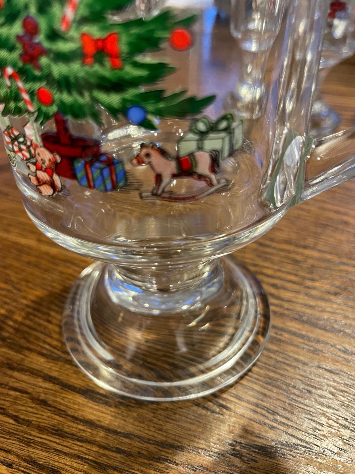 Christmas Tree Clear Glass Footed Coffee Cup Mug - Etsy
